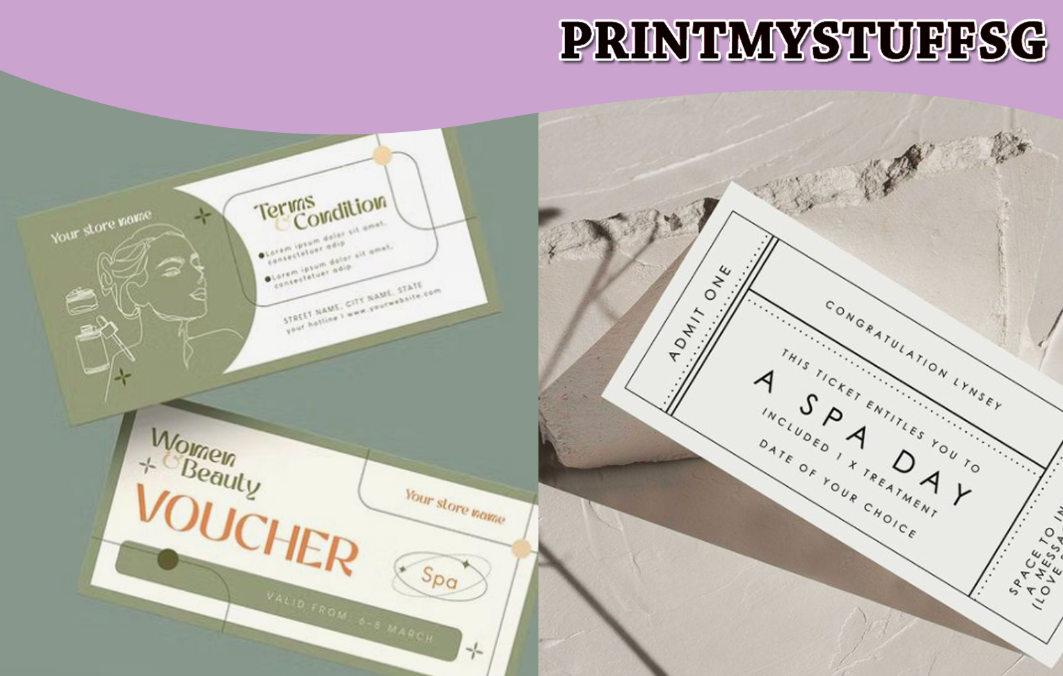 Custom Offset Paper for Gift Voucher Printing Singapore